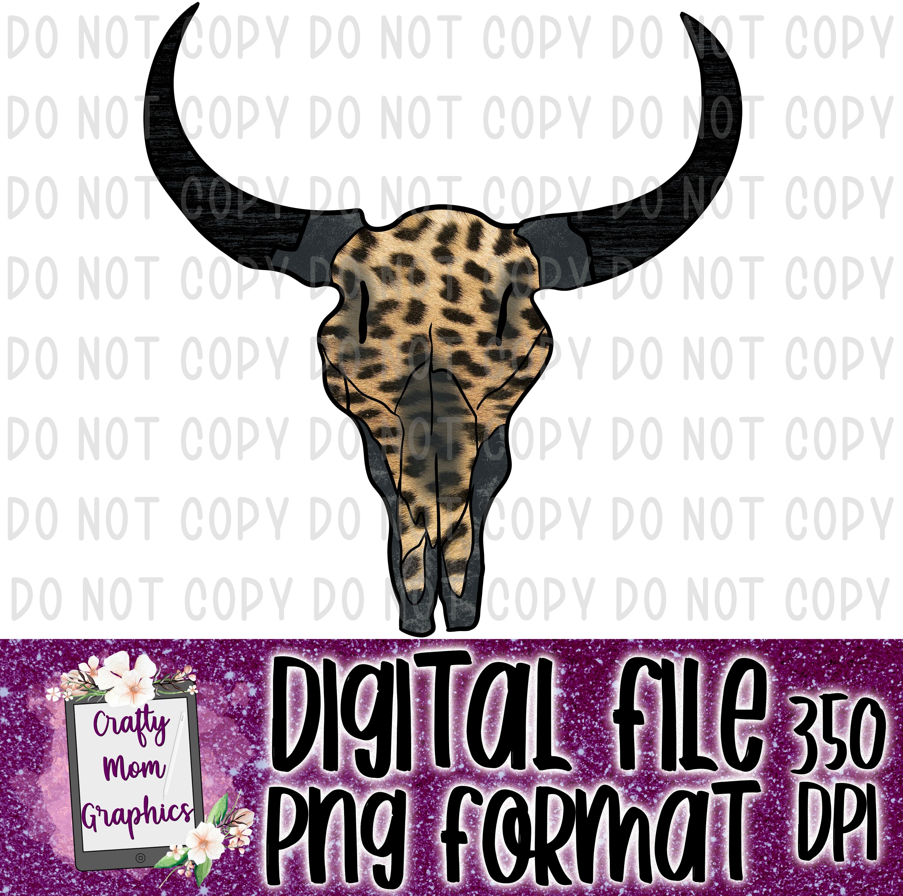 3 Steer Heads Clipart Leopard and Cow Print - Etsy