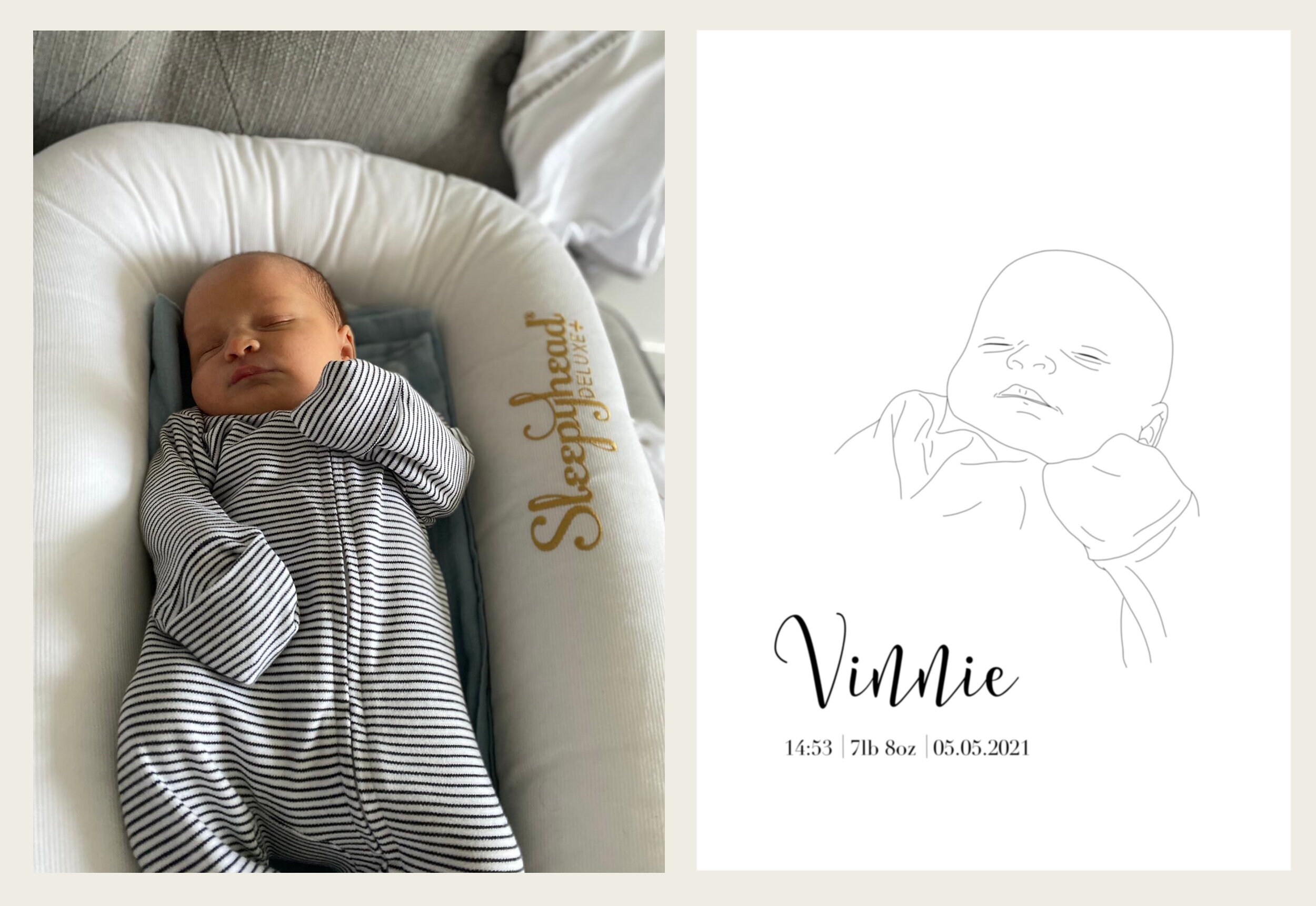 Custom Baby Birth Drawing - Etsy