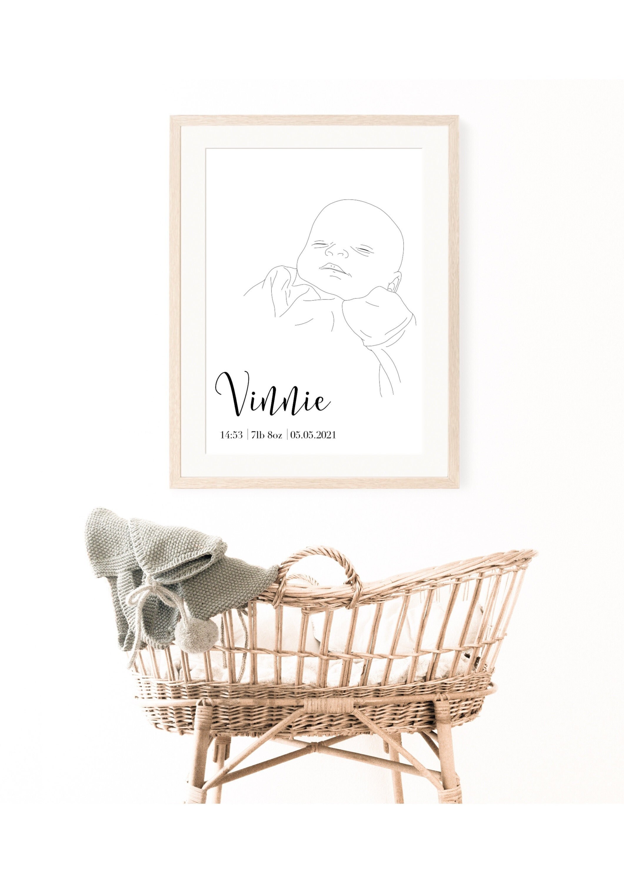 Custom Baby Birth Drawing - Etsy