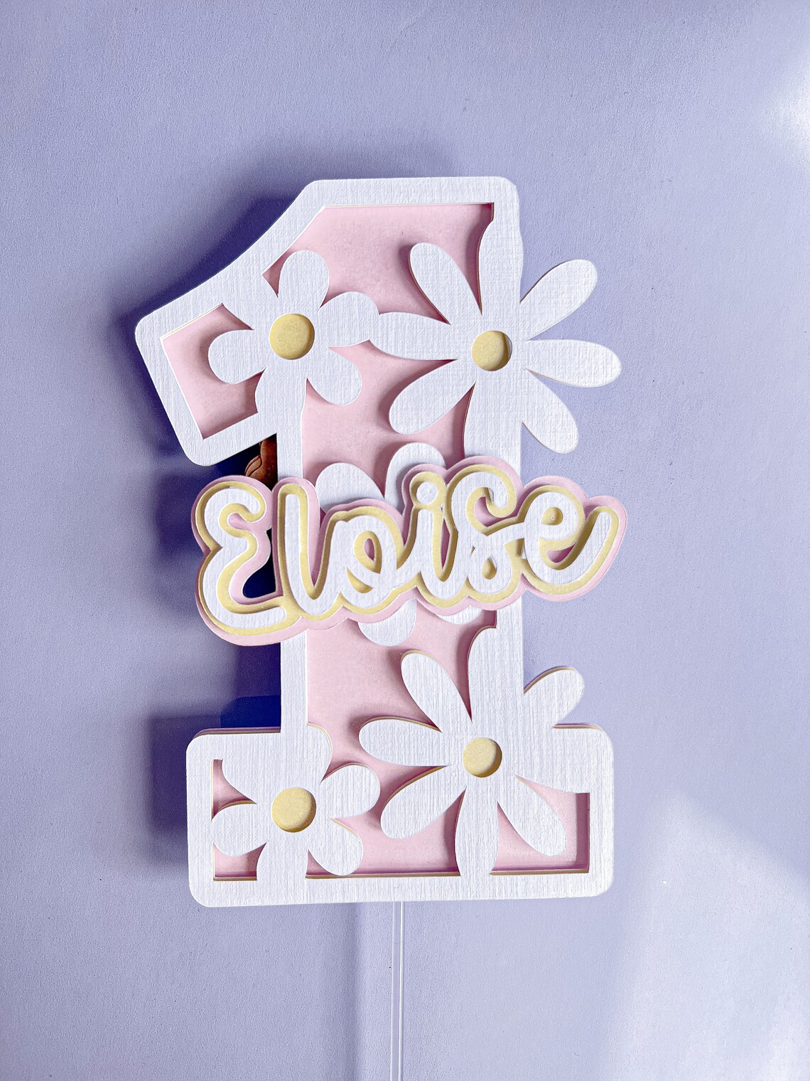 Cute Daisy Number Personalised Name & Age Birthday Cake Topper - Etsy