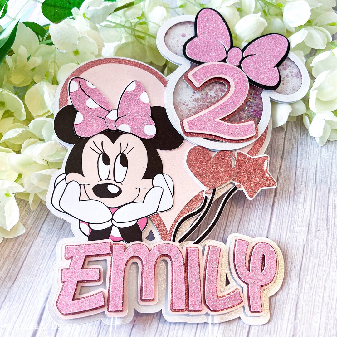 Minnie Mouse Custom Shaker Personalised Birthday Cake Topper - Etsy