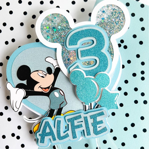 Mickey Mouse Blue Cake Topper - Etsy