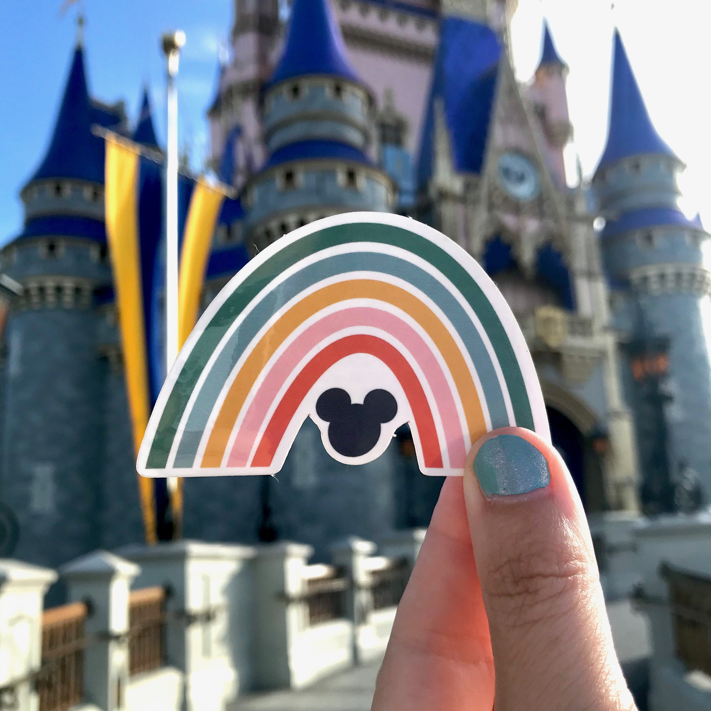 Rainbow Mickey Sticker Waterproof Disney Sticker | Etsy