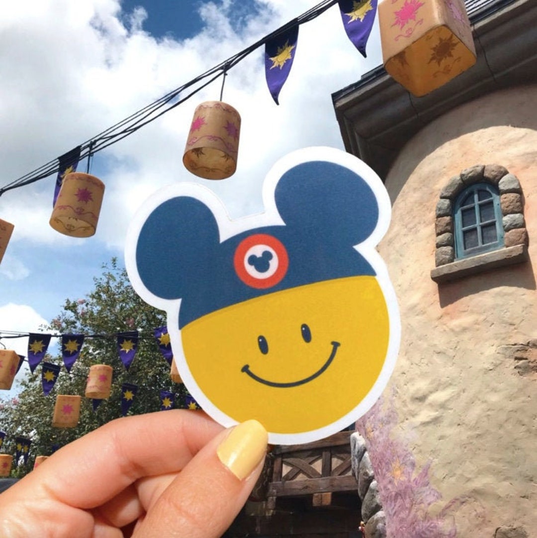 Smiley Face Mickey Sticker | Waterproof Disney Sticker - Etsy