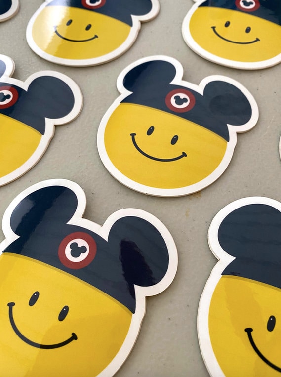 Smiley Face Mickey Sticker | Waterproof Disney Sticker - Etsy