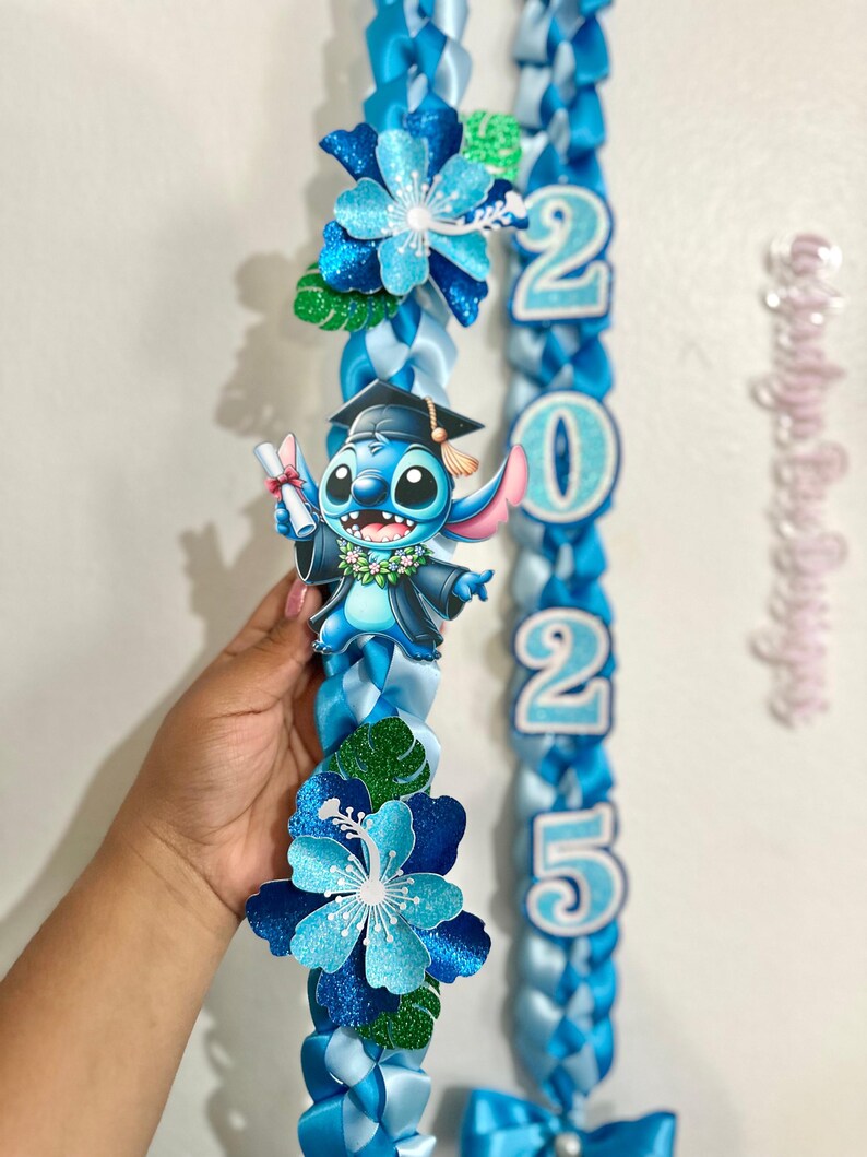 Stitch Hibiscus Flower Graduation Lei - Etsy