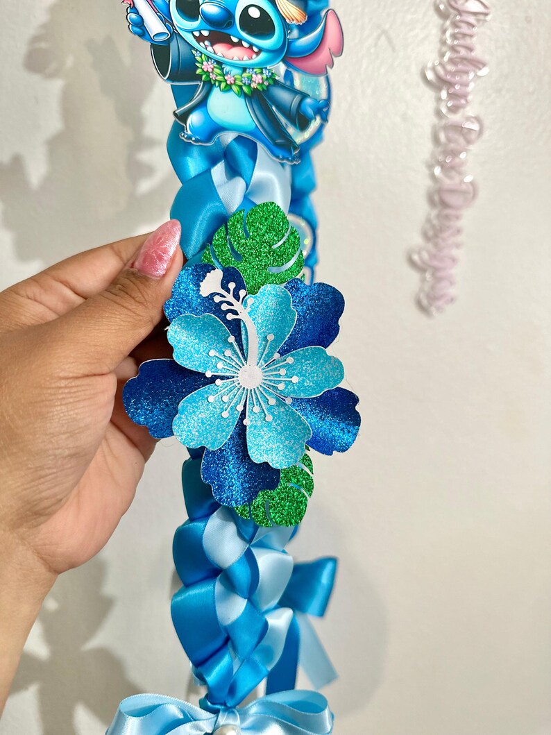 Stitch Hibiscus Flower Graduation Lei - Etsy