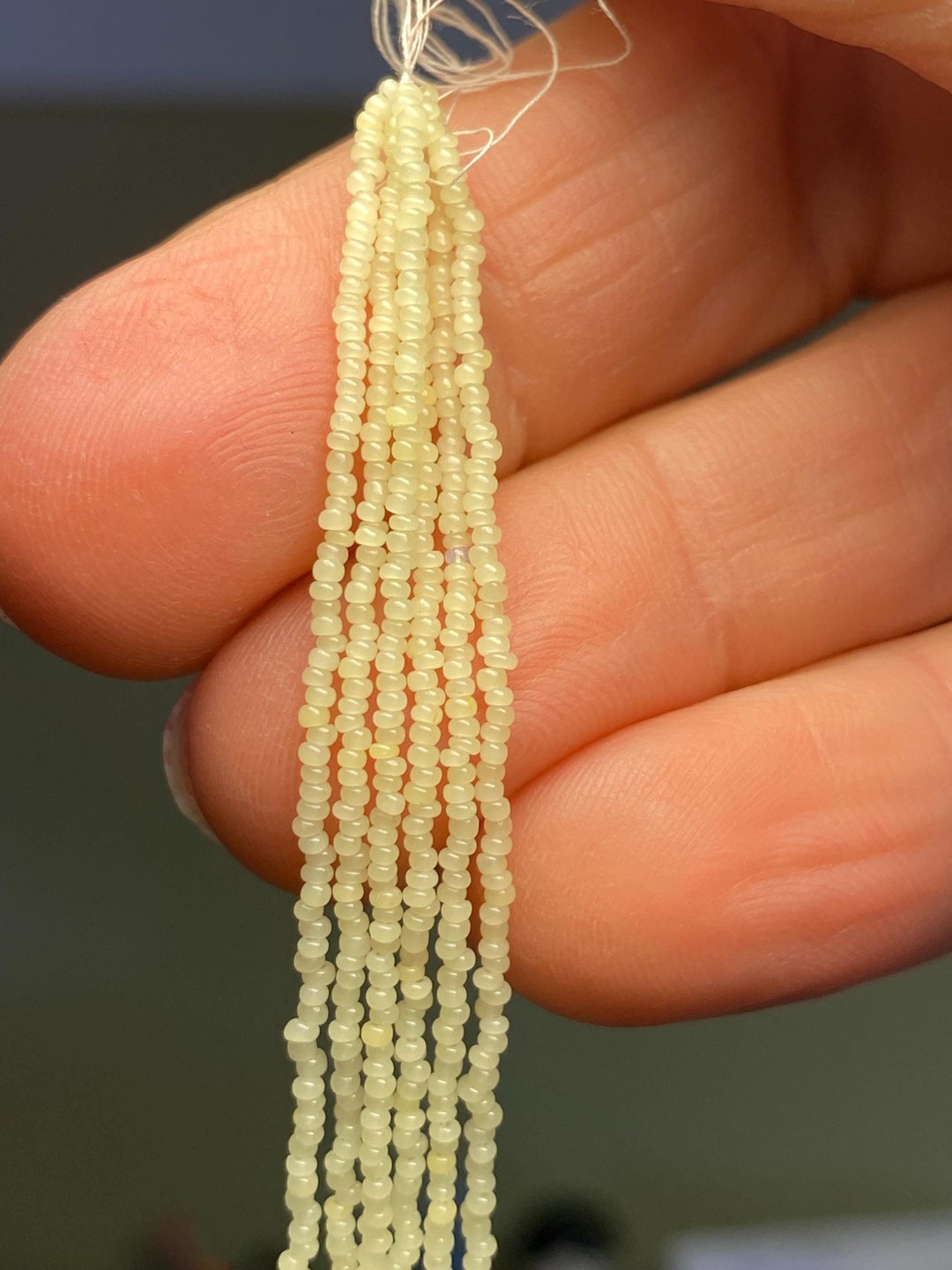 Rarest Glass Handmade Antique Micro Seed Beads-18/0 Light Greasy Yellow ...