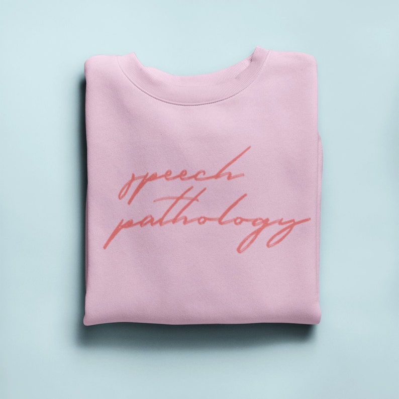 Pink Cursive Speech Pathology Crewneck - Etsy