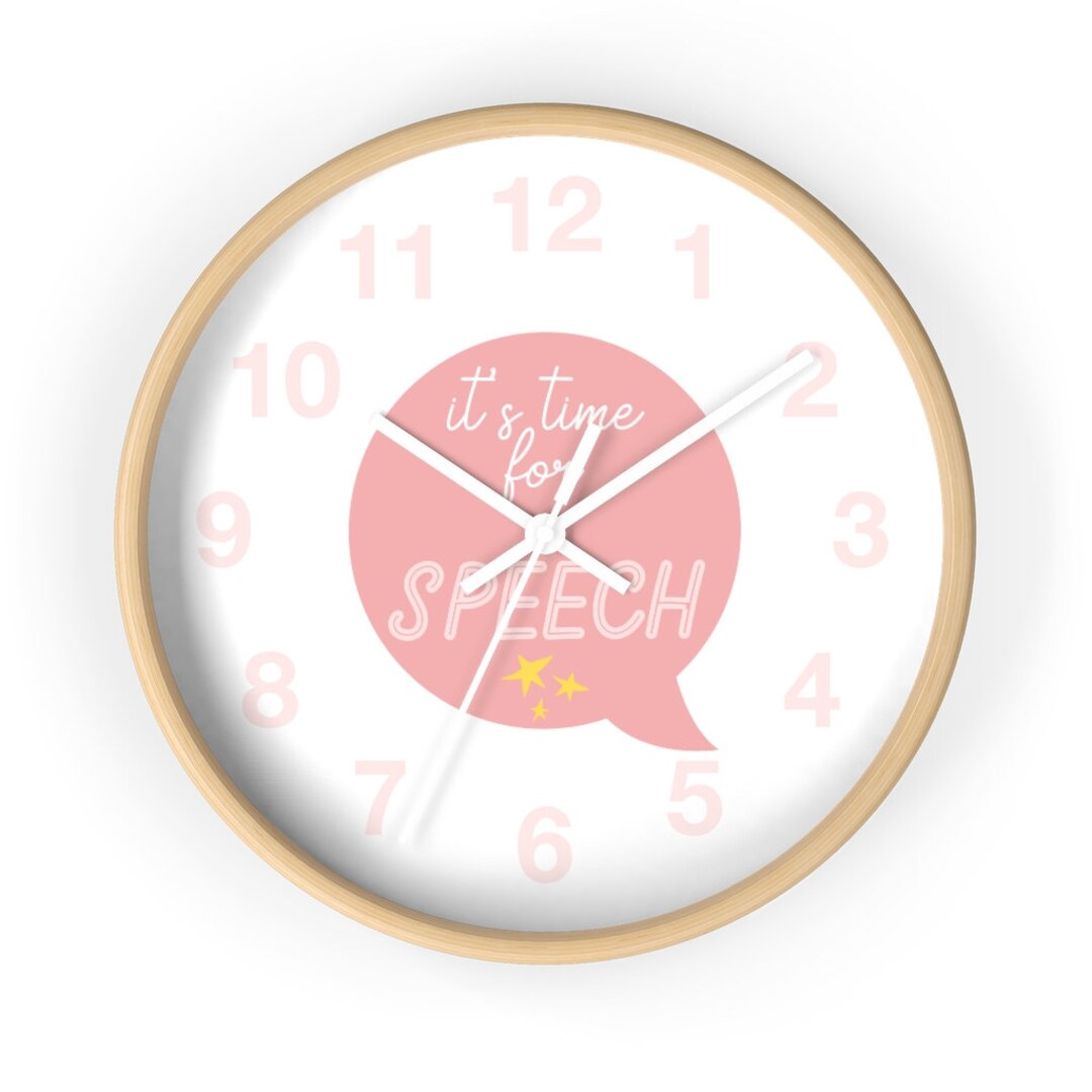 Time for Speech Wall Clock - Pink - Etsy