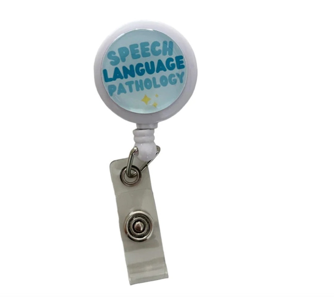 SLP Speech Language Pathology Badge Reel Blue - Etsy