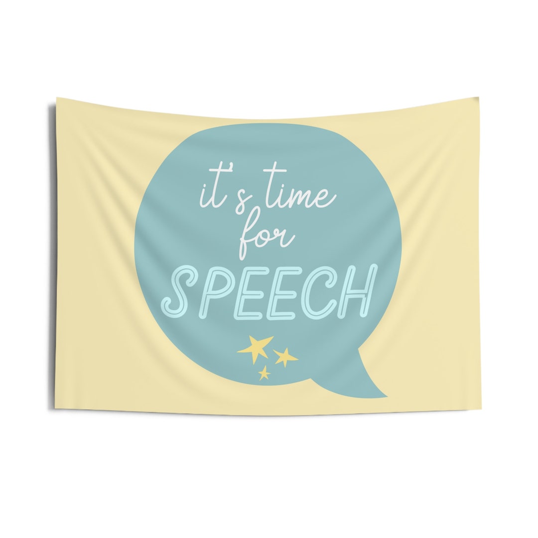Time for Speech Blue Wall Tapestry - Etsy