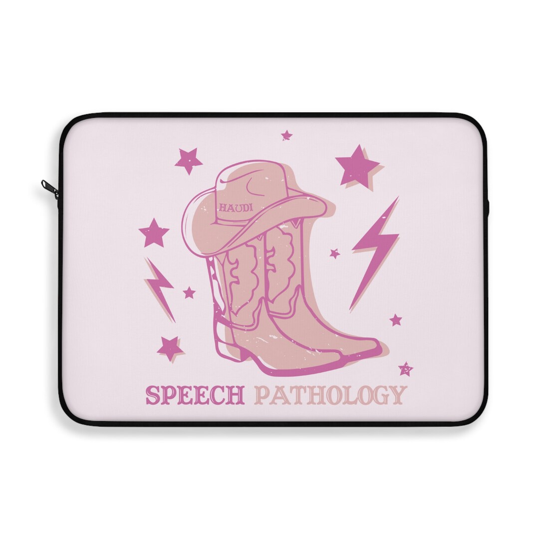 Pink Howdy Speech Pathology Boots Laptop Sleeve - Etsy