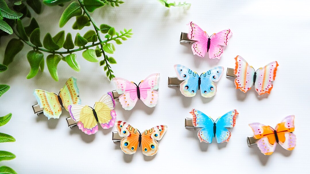 Butterfly Resin Clip | Colorful Butterfly Chips || Butterfly Hair Clips ...