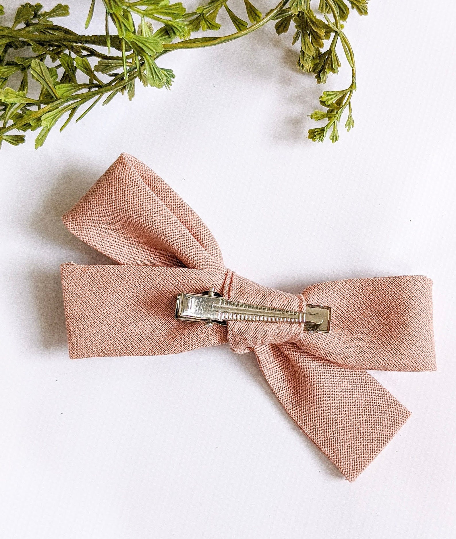 Linen Rose MEDIUM Knot Bow | Light Pink Hair Bow | Girl's Hair Bow ...