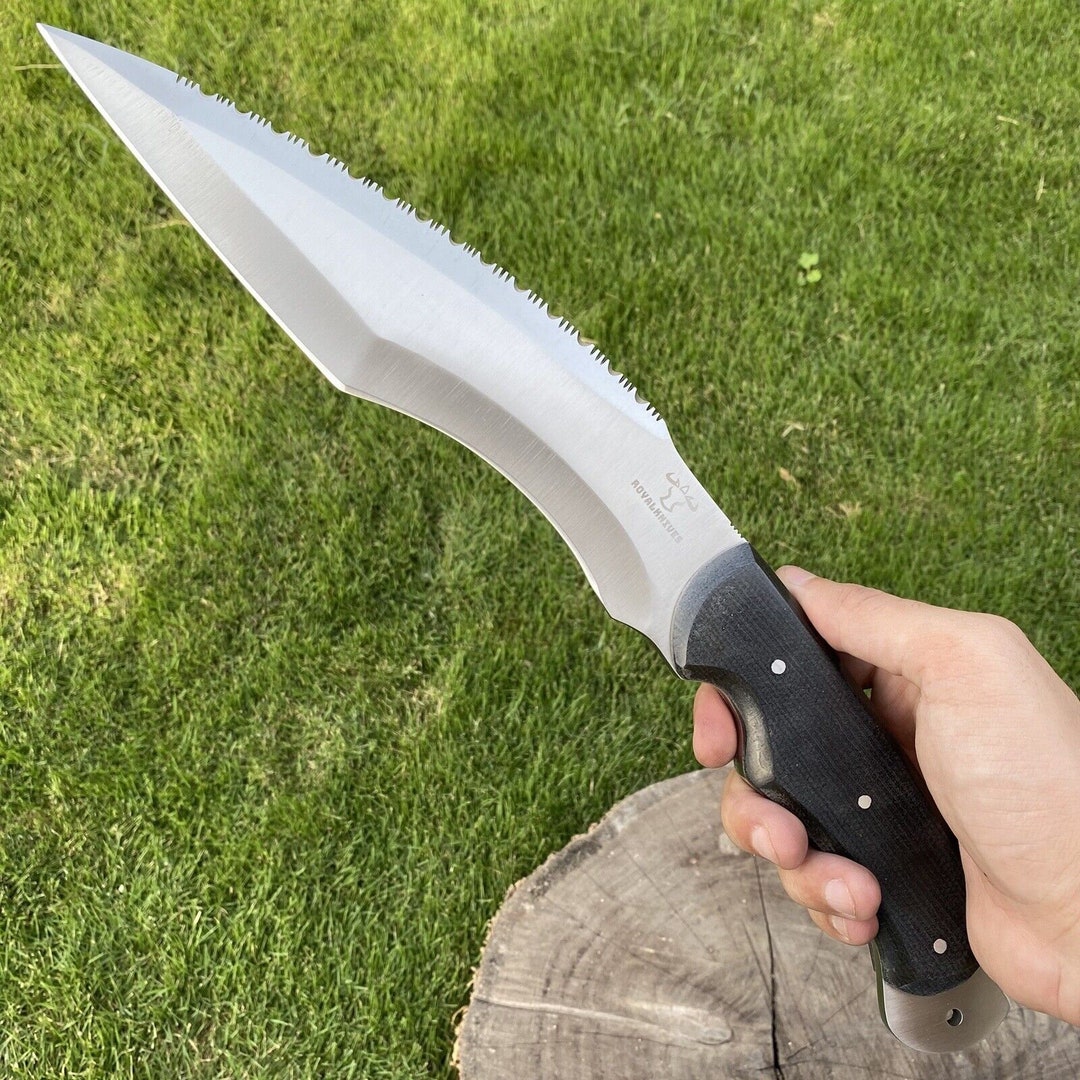 Royal Forge: 15" Handmade D2 Tool Steel Bushcraft Skinning Hunting Full ...