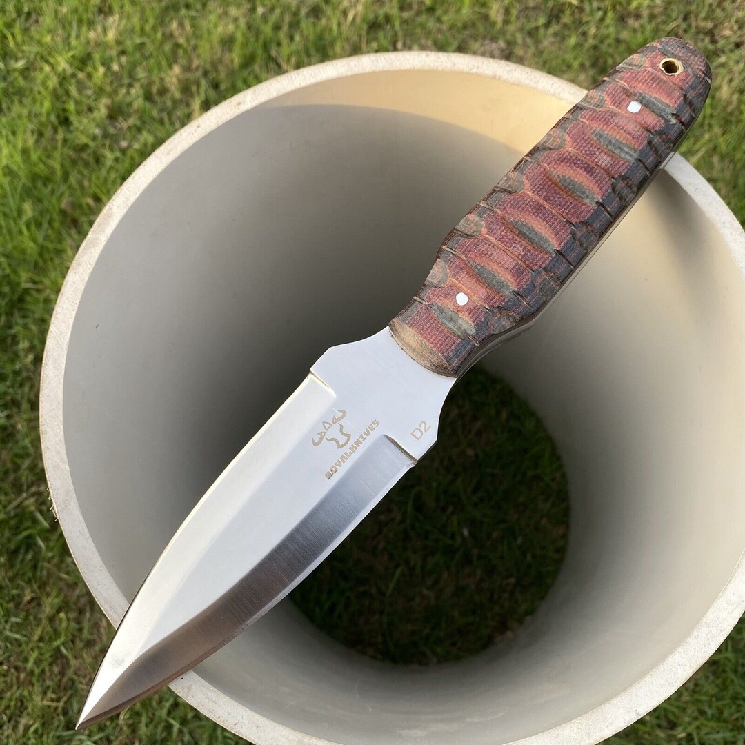 Royal Handmade D2 Tool Steel Full Tang Skinning Camping Boot Pugio ...