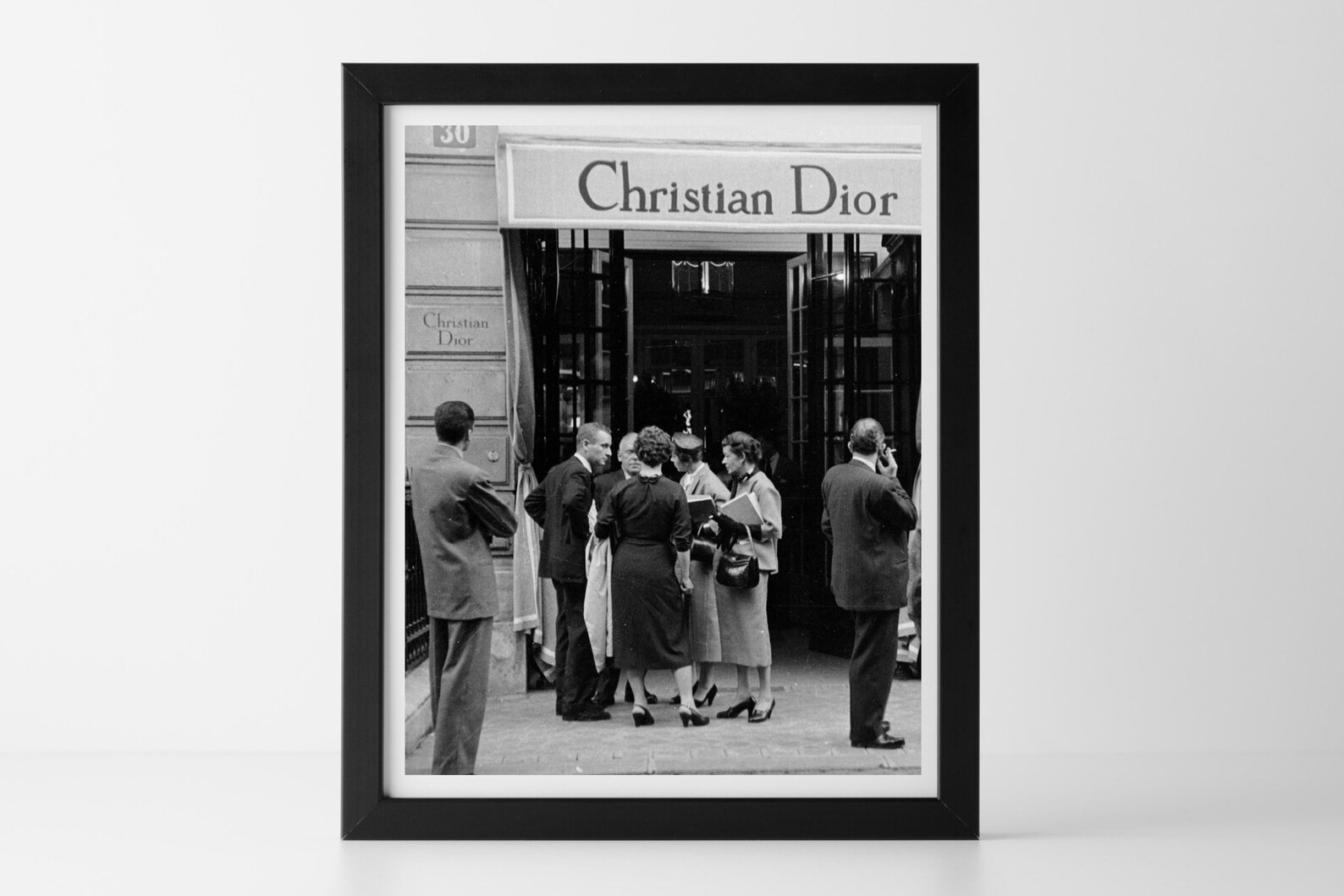 Vintage Christian Dior Shop Front Print Black and White | Etsy