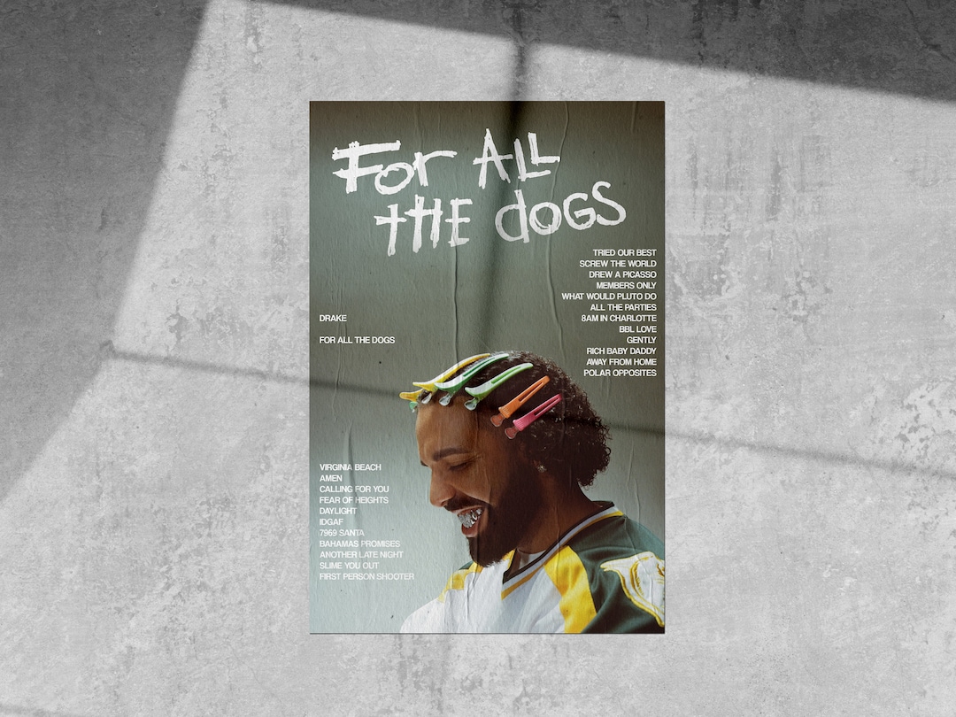 Drake for All the Dogs Album Poster, Digital Download, Room Art, Music ...