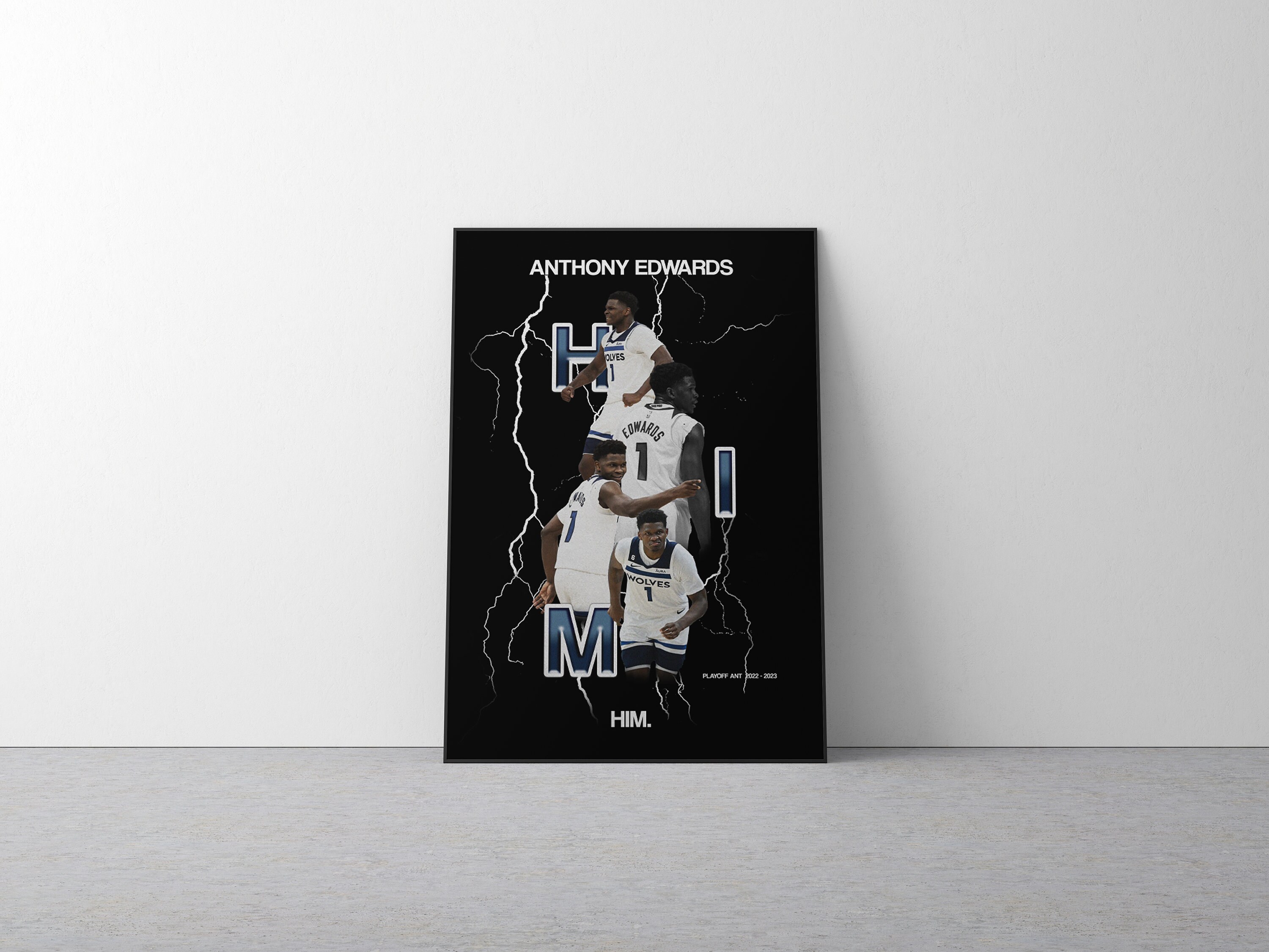 Anthony Edwards HIM Poster, NBA Decor, Room Art, Digital Download ...