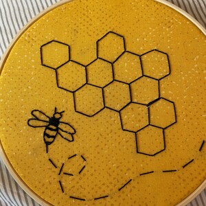 Bee and Honeycomb Embroidery Pattern - Digital Download - Etsy