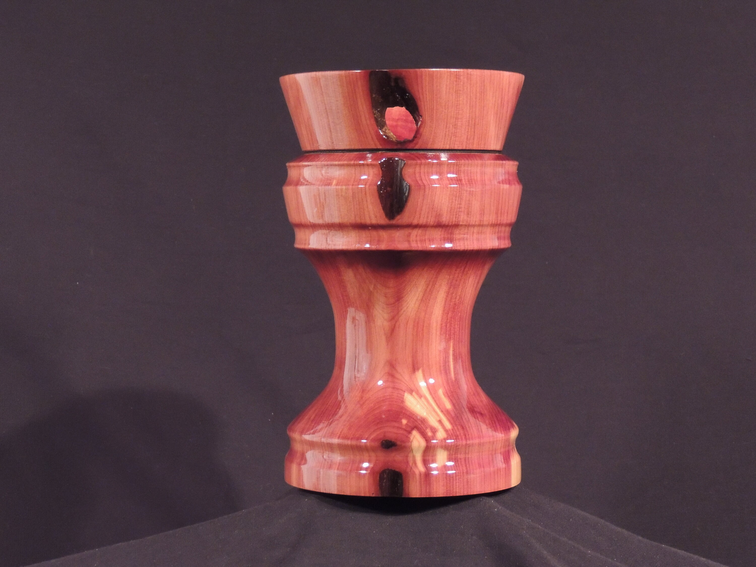 A47- Red Cedar Wood Vase: Lathe Turned Reclaimed Wood Decor - Etsy