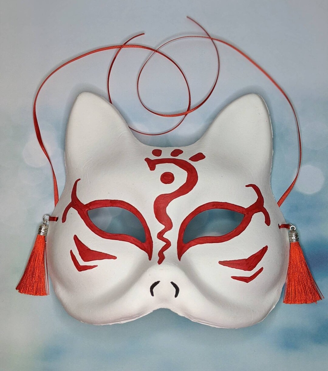Anime-inspired Okami Hand-painted Mask Made-to-order | Japanese Kitsune ...