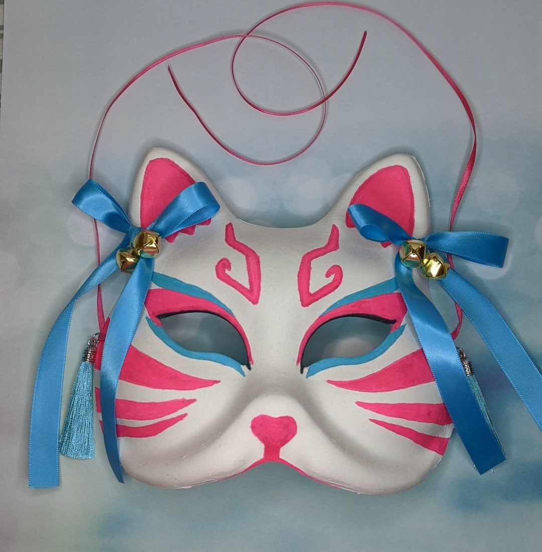 Game-inspired White Spirit Blossom Ahri Hand-painted Kitsune Mask Made ...