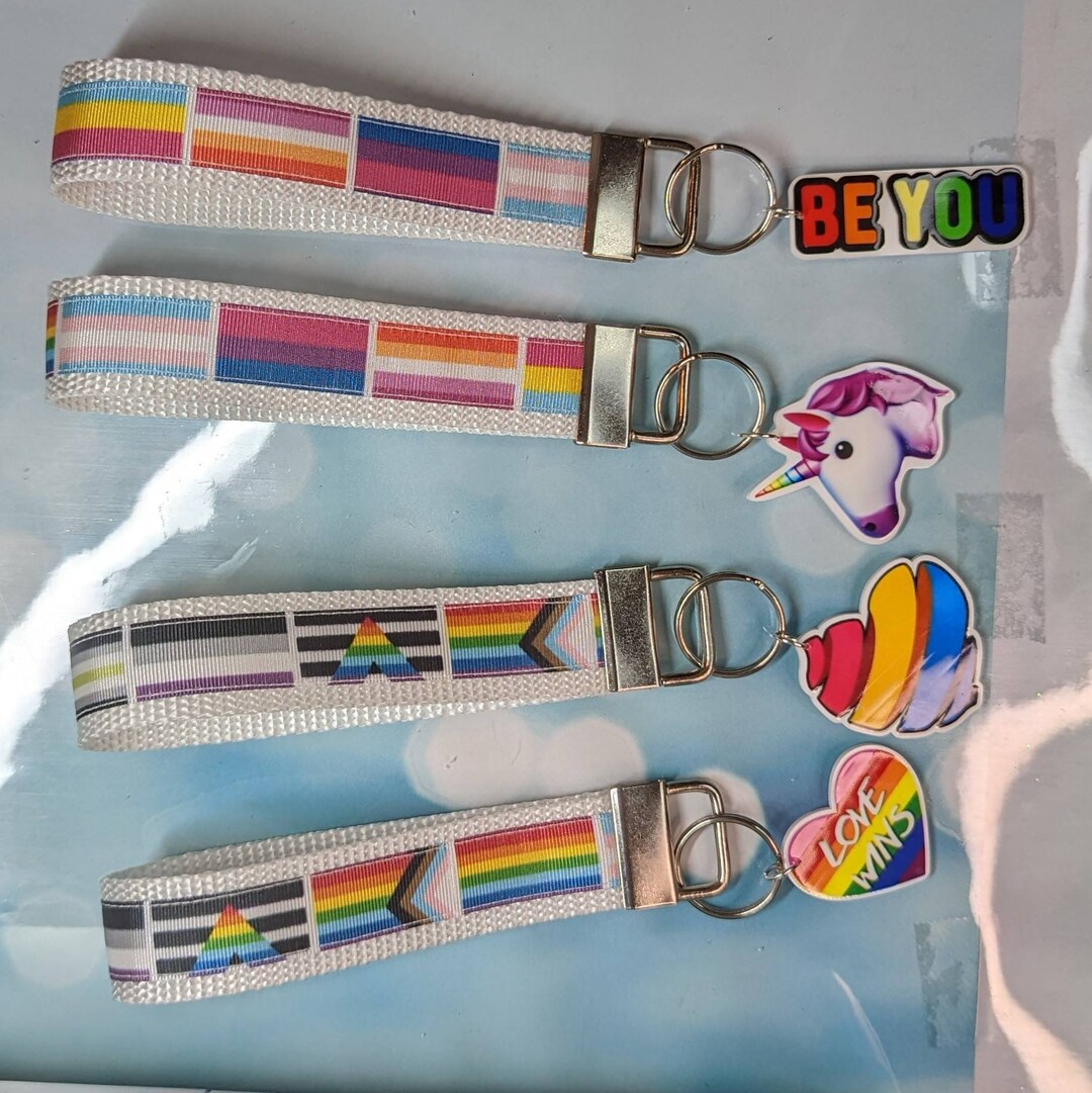 Pride Flag LGBTQ Keychain & Charm - Wrist Strap - Etsy