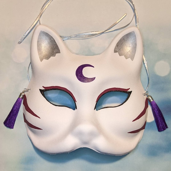 Purple Moon Kitsune Mask - Etsy