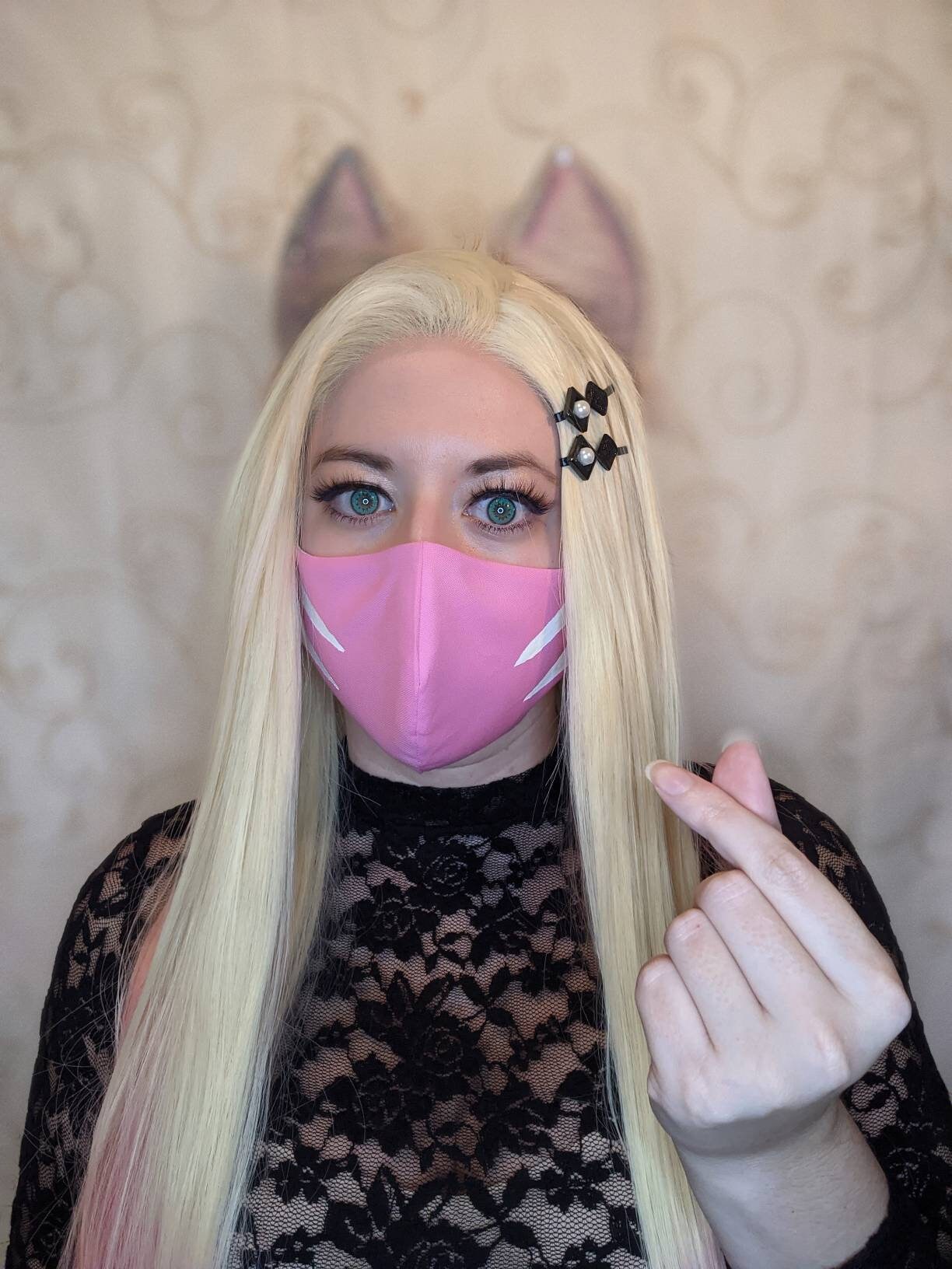 KDA Ahri Worlds Pink & White Handpainted Cosplay Mask KDA | Etsy