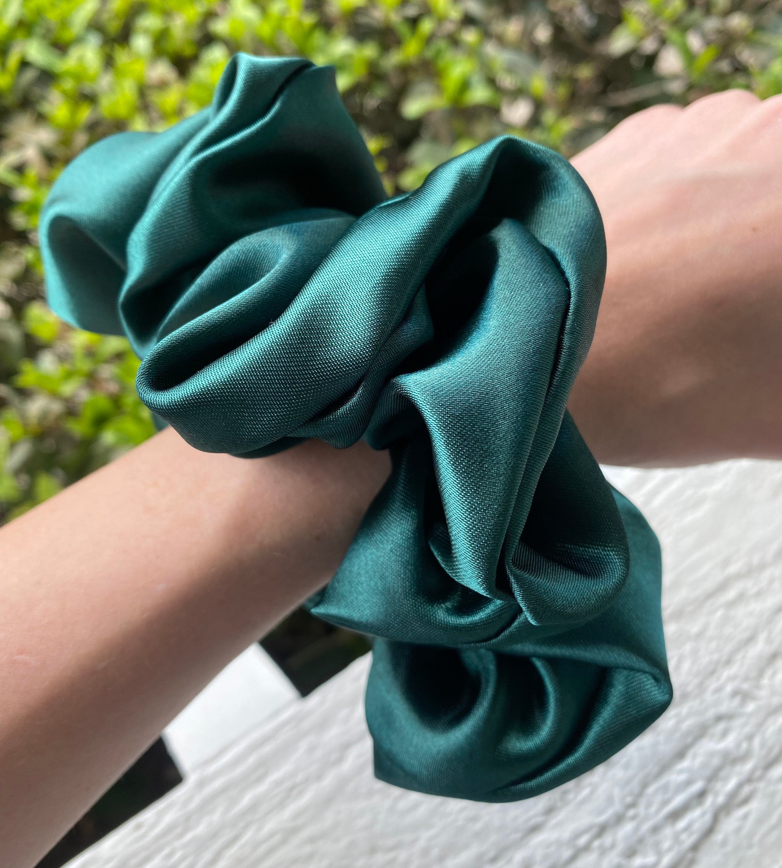 Emerald Green XL Satin Scrunchies Jumbo Hunter Green - Etsy