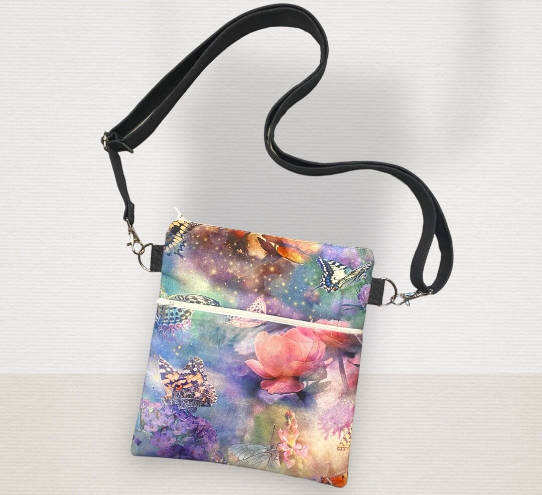 Floral Butterfly Crossbody Purse, Spring Handbag, Messenger Bag, Travel ...