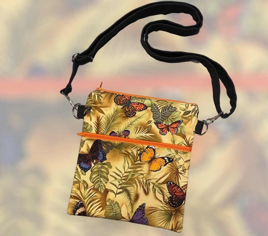 Rainforest Butterfly Crossbody Purse, Messenger Bag, Travel Bag ...