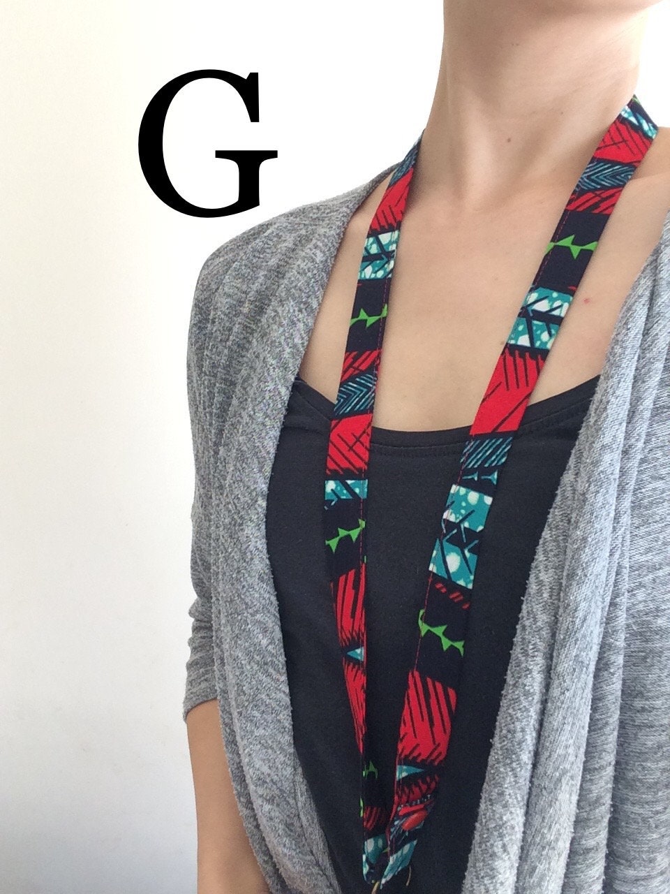 African Fabric Lanyard, ID Neck Strap, Key Fob, Office, Gift, Security ...