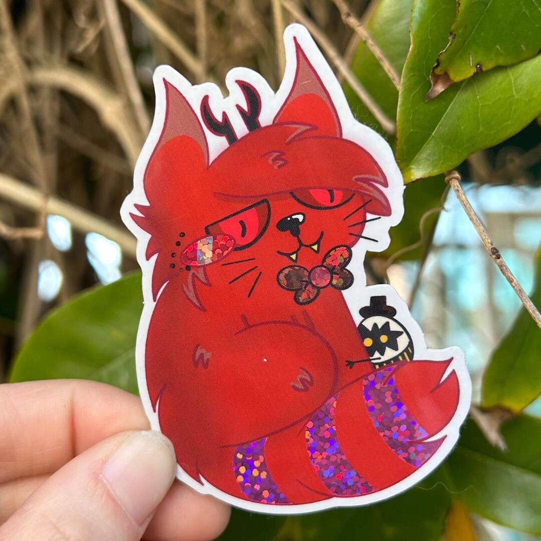 Hell's Hotel Devious Cat Sticker - Etsy