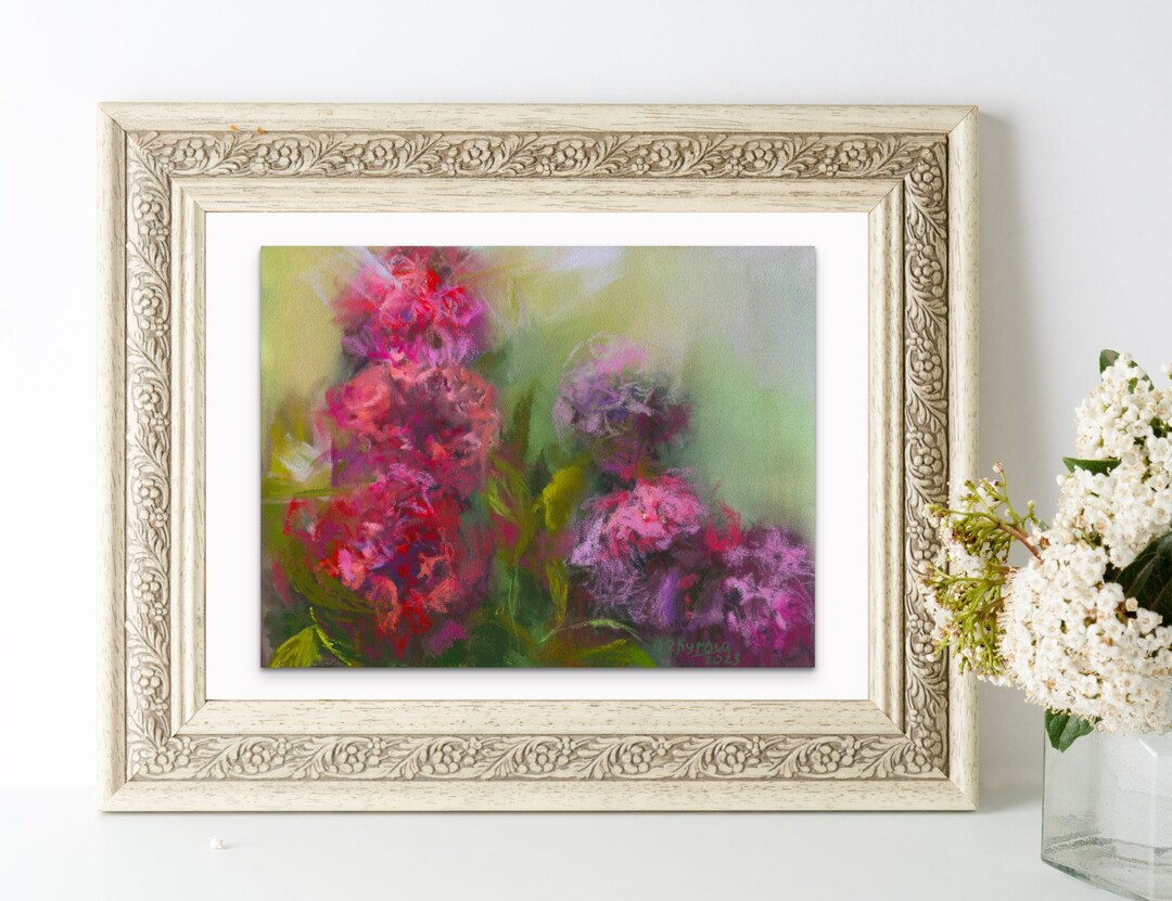 Original Soft Pastel Botanical Wall Art, Handpainted Spring Decor ...