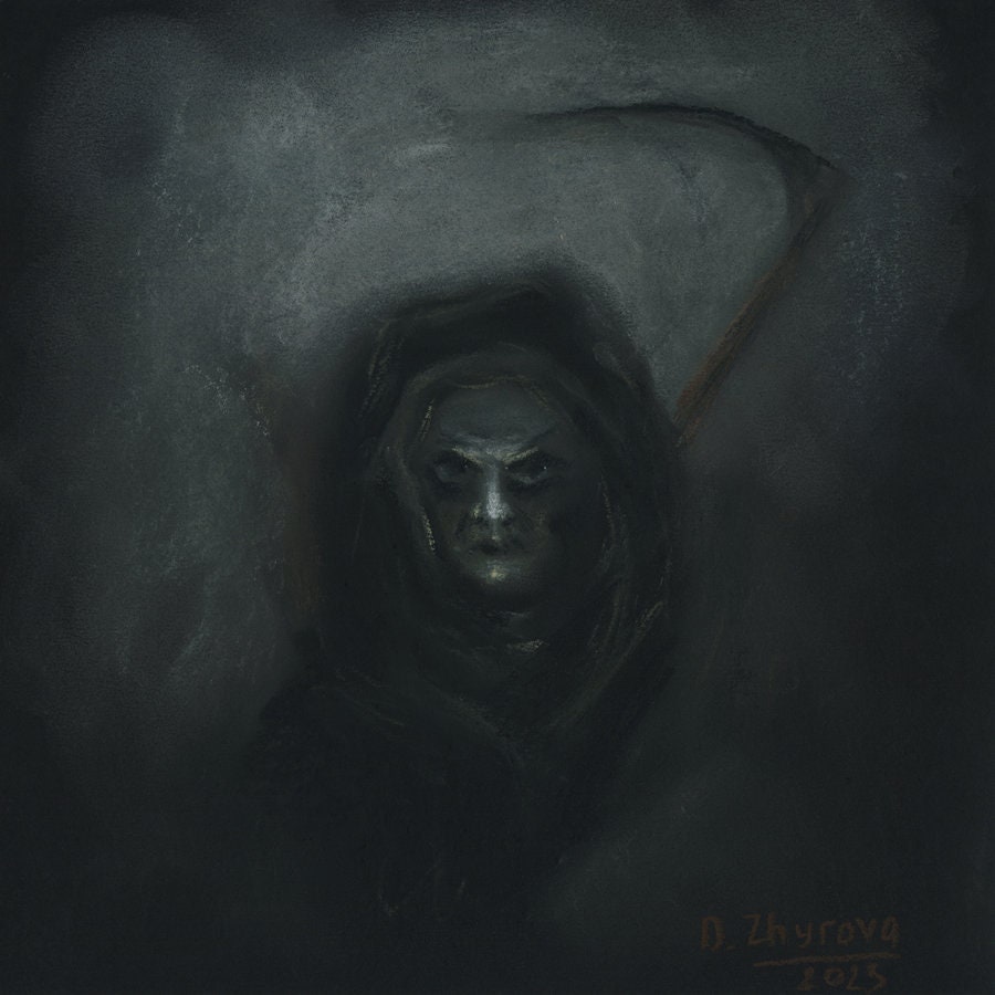 Digital Download Printable Grim Reaper Gothic Art Set: 5 Original ...