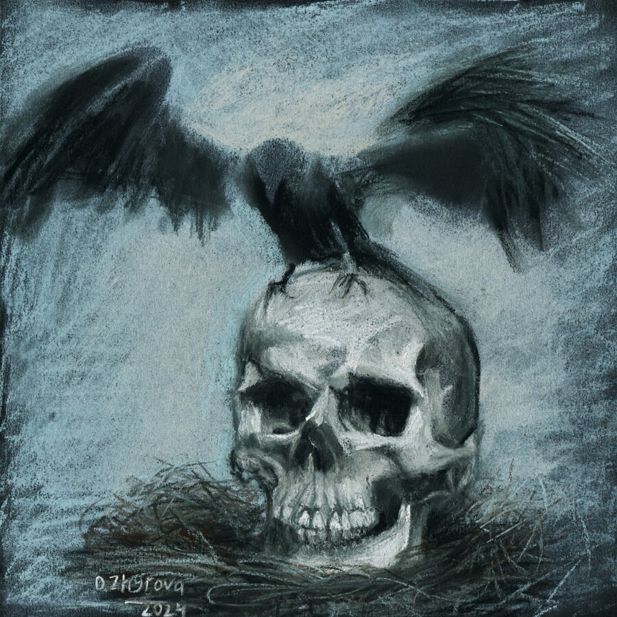 Digital Download Printable Skeletons Gothic Art Set: 5 Original Drawing ...