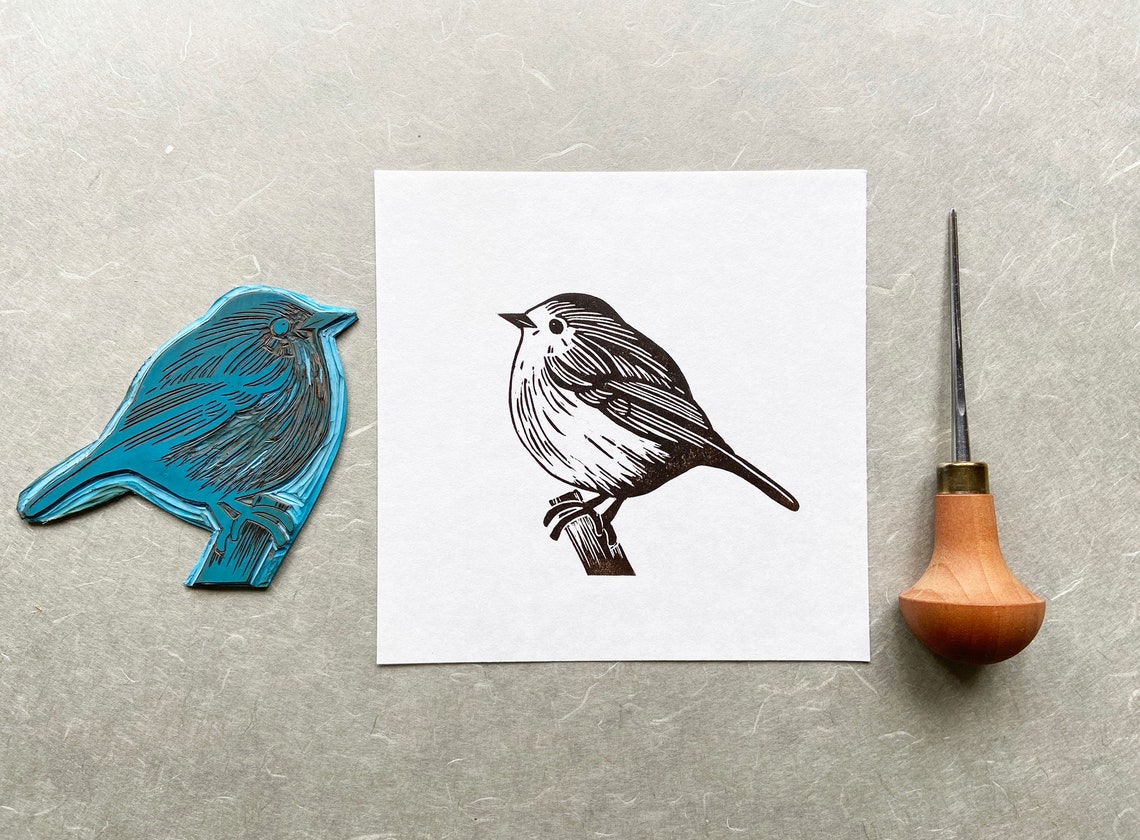Robin Linocut Art Print Original Linocut Nature Print - Etsy