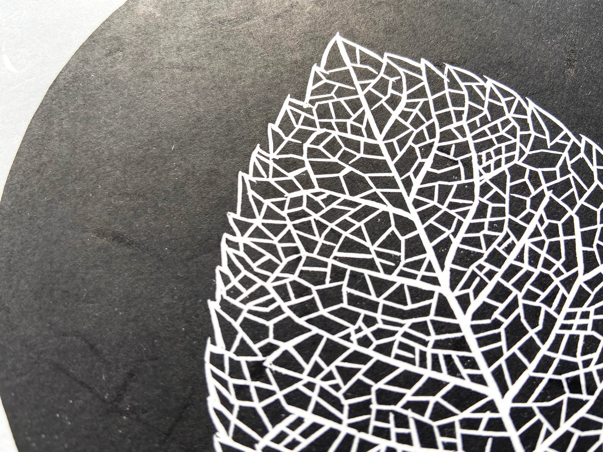 Leaf Linocut Art Print, Original Linoprint, Abstract Nature Print ...