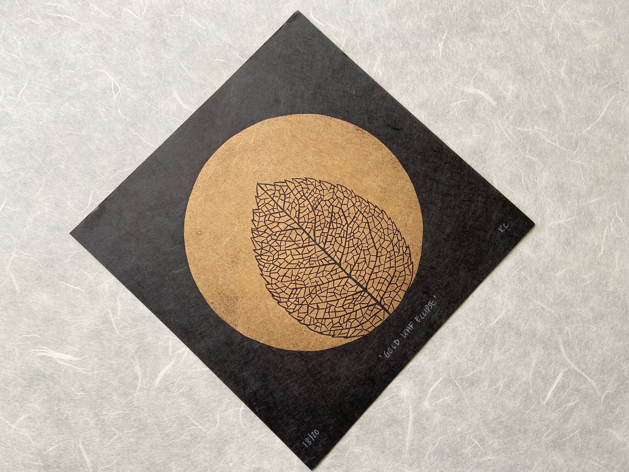 Leaf Linocut Art Print, Original Linoprint, Abstract Nature Print ...