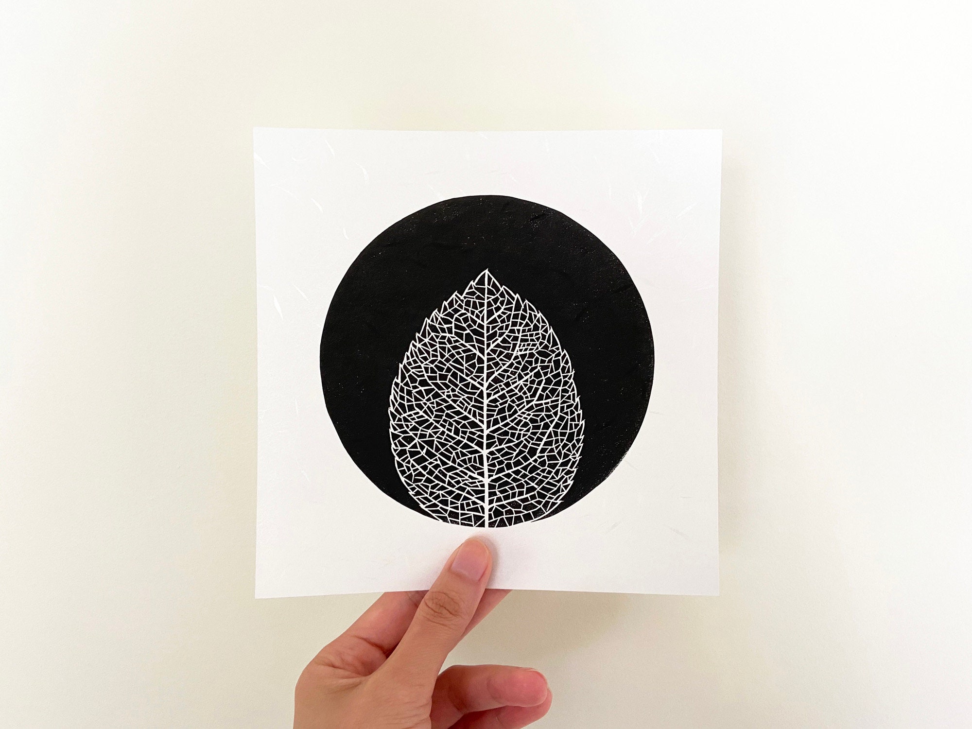 Leaf Linocut Art Print Original Linoprint Abstract Nature - Etsy UK