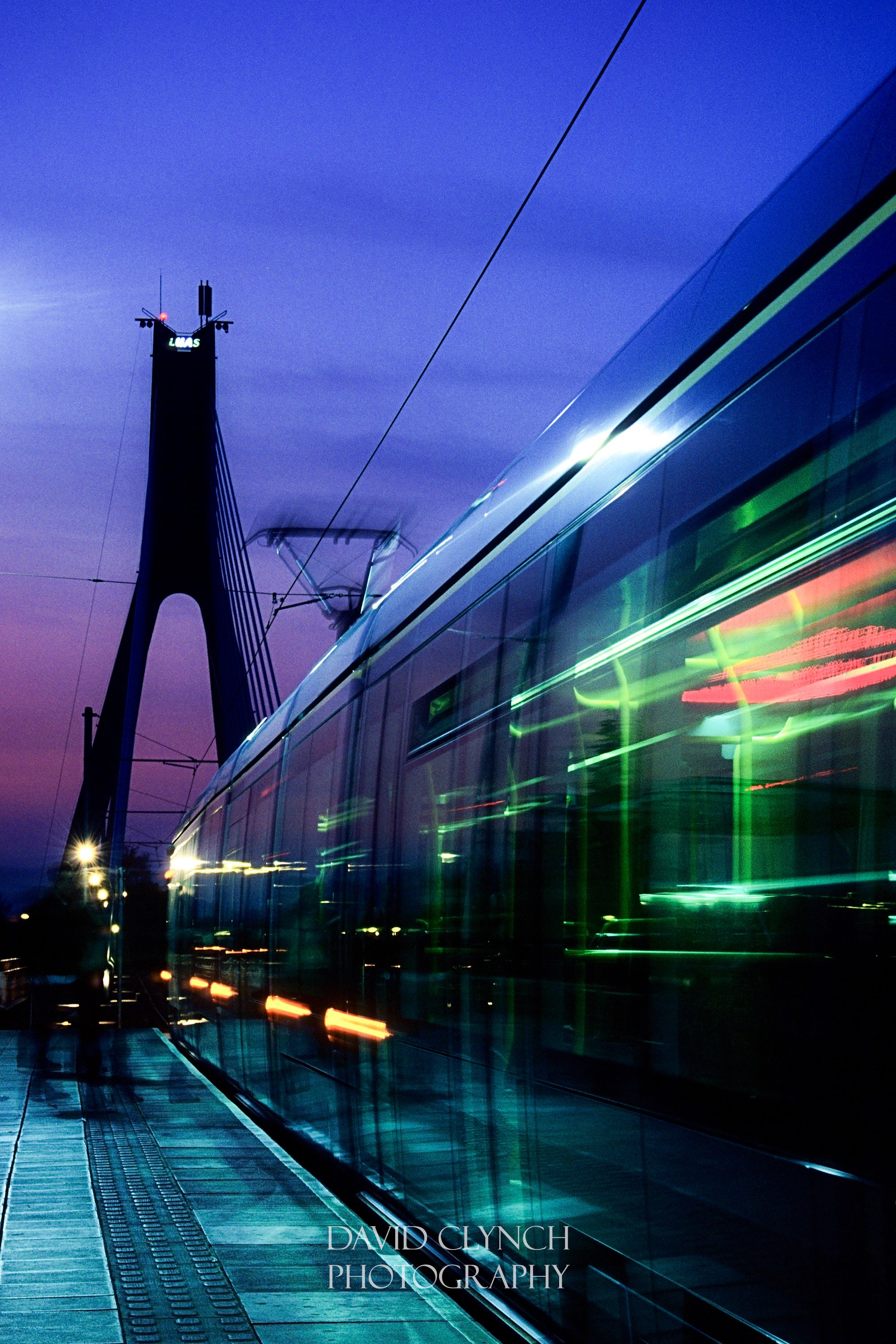 Luas at Dundrum Bridge Dublin at Night, Print Ireland, Wall Art, Irish ...
