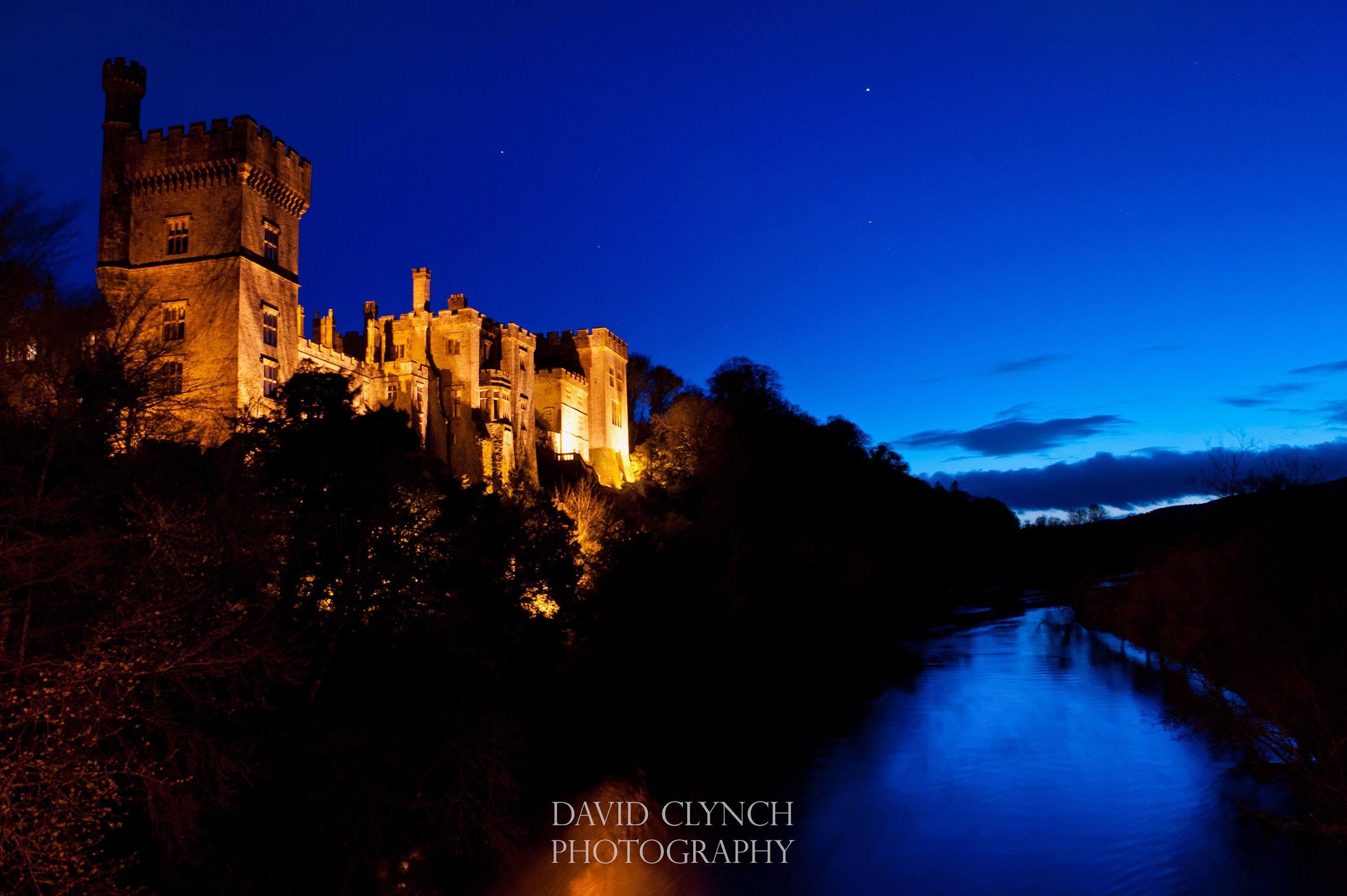 Lismore Castle at Night Waterford Ireland Medieval Town - Etsy Nederland