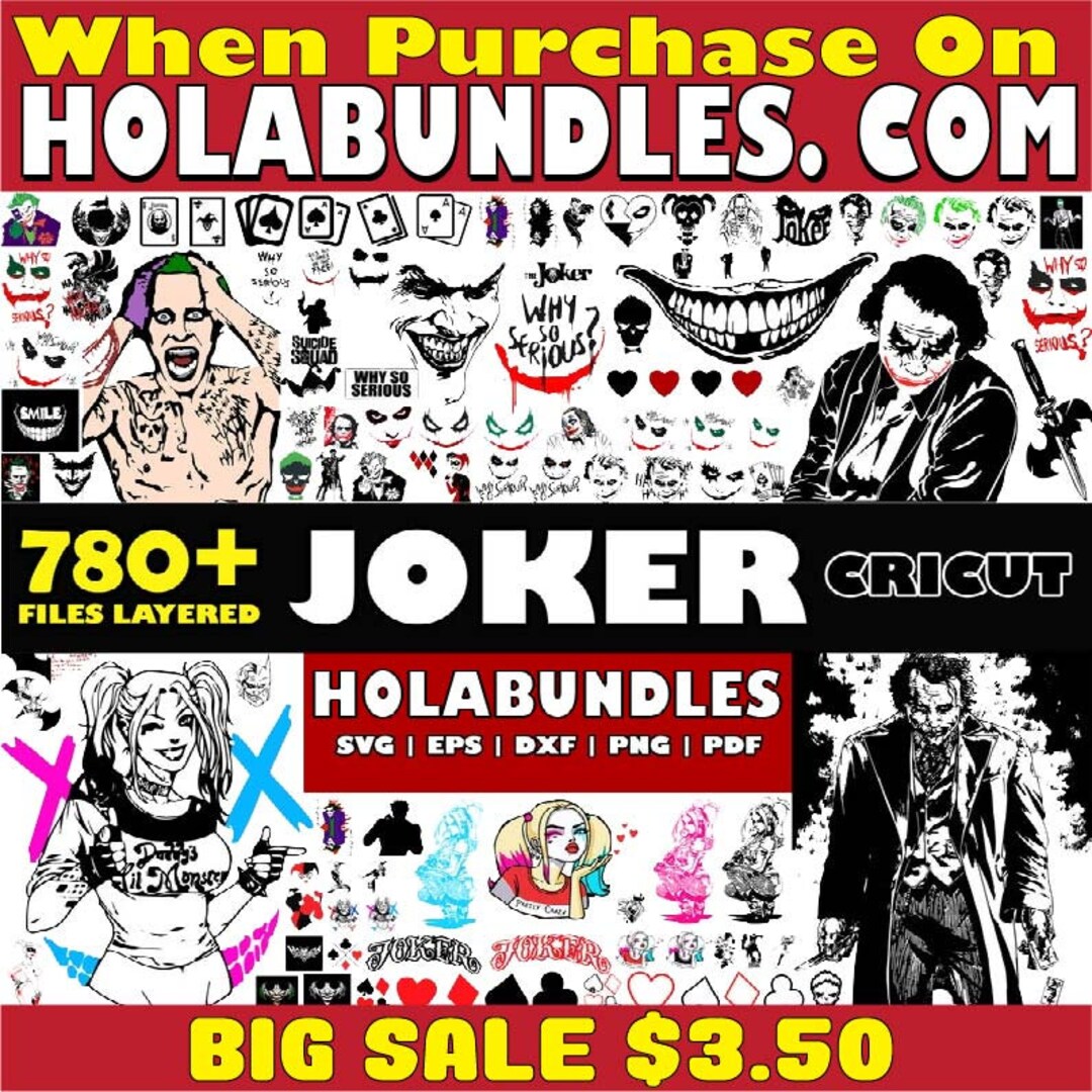 JOKER SVG Bundle, Movie SVG Bundle, Clown Svg, Bat Svg Bundle, Scary ...