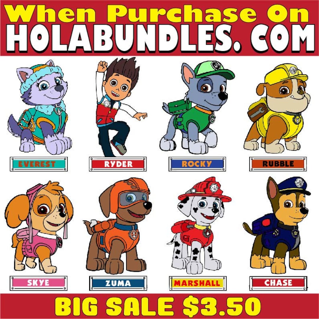 Paw Patrol SVG , Paw Patrol Bundle Svg , Paw Patrol Font Svg, File Cut ...