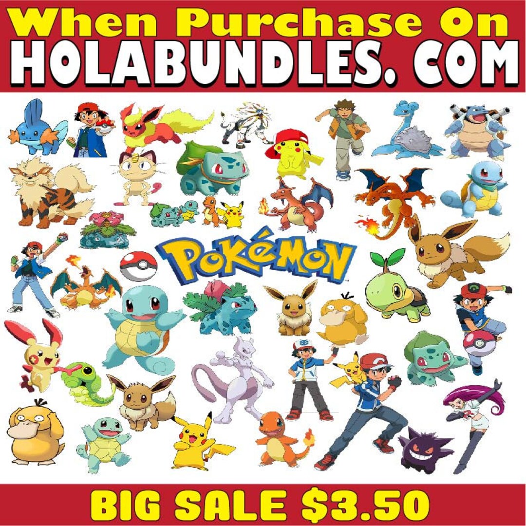Pokemon PNG and Pokemon SVG Bundle, Pokemon Layered Svg, Pokemon Vector ...