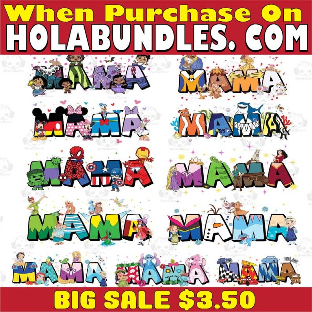 15 Mama Cartoon Movie Png Bundle, Family Vacation Png, Gift for Mom Png ...