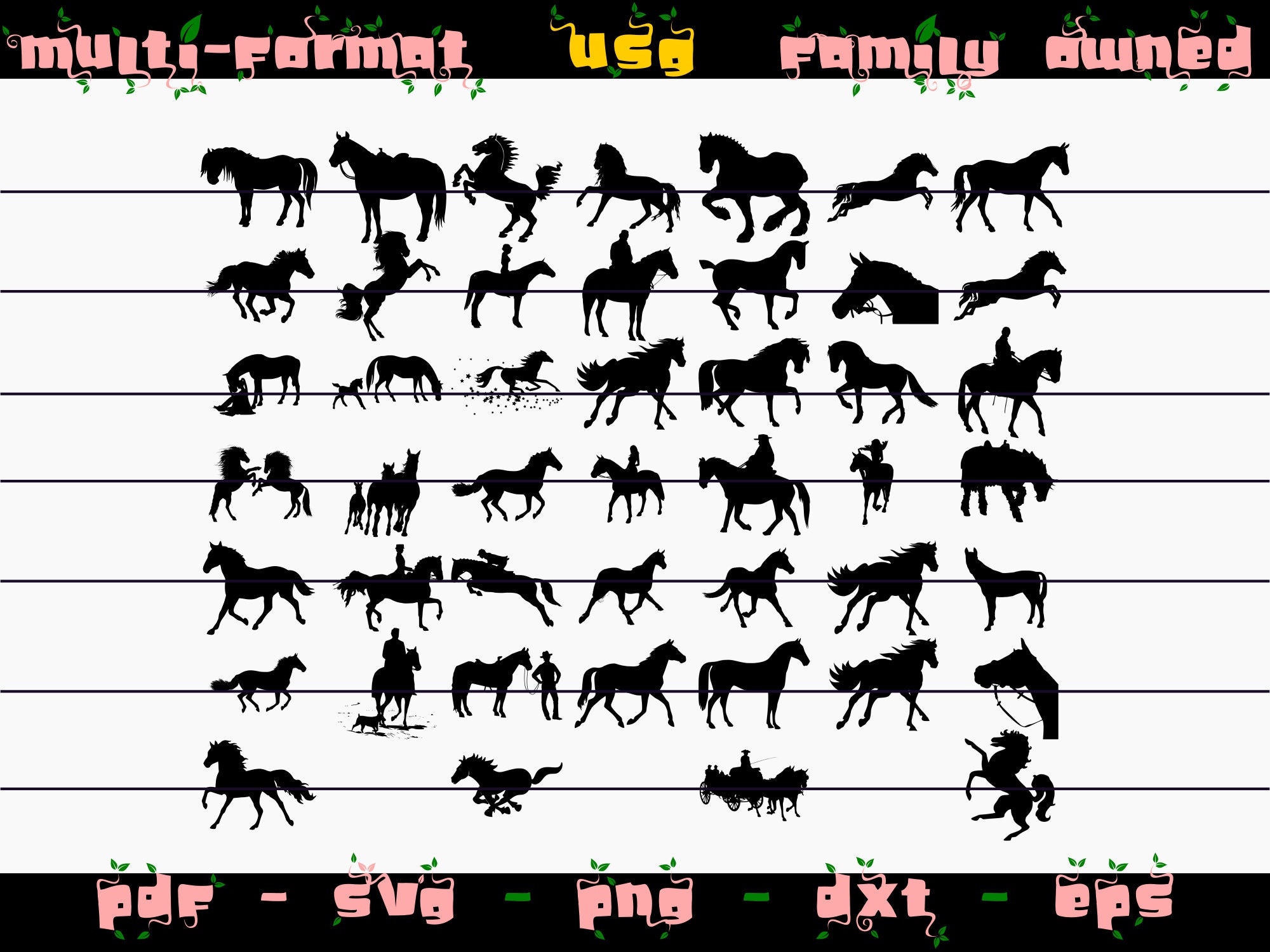 560 File Horse Bundle - Horse Svg Bundle, Horse SVG, Layered SVG Horse ...